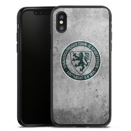 DeinDesign iPhone X Handy Silikon H&uuml;lle Case schwarz Handyh&uuml;lle Concrete Eintracht Braunschweig Logo
