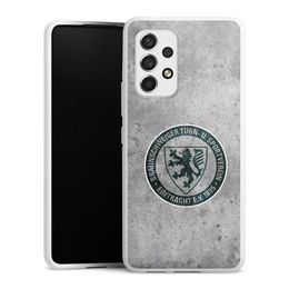 DeinDesign Galaxy A53 5G Handy Silikon H&uuml;lle Case wei&szlig; Handyh&uuml;lle Eintracht Braunschweig Concrete Logo Silikon Case