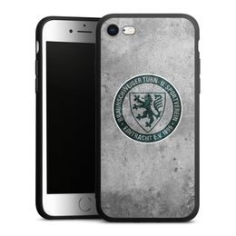DeinDesign iPhone SE (2020) Handy Premium Silikon H&uuml;lle Handyh&uuml;lle schwarz Case Eintracht Braunschweig Concrete Logo Silikon Premium Case