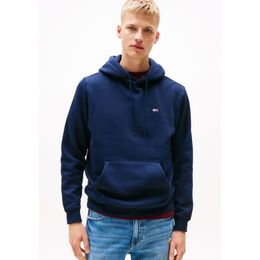 Hoodie Tommy Jeans "TJM REGULAR FLAG", Herren, Gr. XXL, blau (schwarz night navy), Sweatware, Obermaterial: 80% Baumwolle, 20% Polyester, unifarben, regular fit, breiter Bund, Sweatshirts Hoodie, mit bestickten Markenlogo auf Brusth&ouml;he
