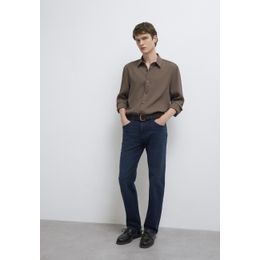 Langarmhemd Mavi "LONG SLEEVE SHIRT", Herren, Gr. L, US-Gr&ouml;&szlig;en, morel, 78% Viskose, 22% Polyamid, clean, regular fit normal, eng normaler Saum, Hemden, Premium Hemd