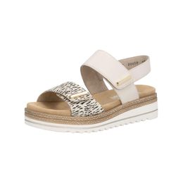 Plateausandaletten Remonte "Remonte Sandalen Glattleder", Damen, Gr. 38, beige, gold, Glattleder, Schuhe