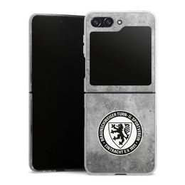 DeinDesign Galaxy Z Flip 5 Handy Hard Case Schutzh&uuml;lle transparent Smartphone Handy H&uuml;lle Eintracht Braunschweig Concrete Logo Hard Case