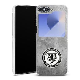 DeinDesign Galaxy Z Flip 6 Handy Hard Case Schutzh&uuml;lle transparent Smartphone Handy H&uuml;lle Eintracht Braunschweig Concrete Logo Hard Case