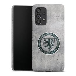 DeinDesign Galaxy A53 5G Handy Premium Case Smartphone Handyh&uuml;lle Schutzh&uuml;lle gl&auml;nzend Eintracht Braunschweig Concrete Logo Premium Case