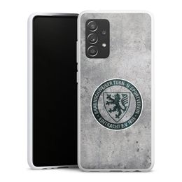 DeinDesign Galaxy A52s 5G Handy Silikon H&uuml;lle Case wei&szlig; Handyh&uuml;lle Concrete Eintracht Braunschweig Logo Silikon Case