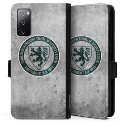 DeinDesign Galaxy S20 Handy Klapph&uuml;lle Handyh&uuml;lle aus Kunst Leder schwarz Flip Case Logo Eintracht Braunschweig Concrete Sideflip mit Lasche