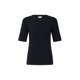 Rundhalsshirt oxmo "Rundhalsshirt OXNPubby", Damen, Gr. S, grau (meteorite), Obermaterial: 47% Baumwolle CO. 47% Modal CMD. 6% Elasthan EL., Shirts Rundhalsshirt