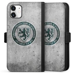 DeinDesign iPhone 11 Handy Klapph&uuml;lle Handyh&uuml;lle aus Kunst Leder schwarz Flip Case Concrete Eintracht Braunschweig Logo Sideflip mit Lasche