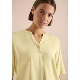 Schlupfbluse Cecil, Damen, Gr. L (42), light buttermilk gelb, Web, Obermaterial: 100% Viskose, figurumspielend h&uuml;ftbedeckend, V-Ausschnitt, Blusen Schlupfbluse, Elastischer Saum