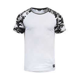 !Solid Rundhalsshirt SOLID "Rundhalsshirt SDCahil", Herren, Gr. L, wei&szlig; (whi gre m), Obermaterial: 100% Baumwolle CO., Shirts Rundhalsshirt
