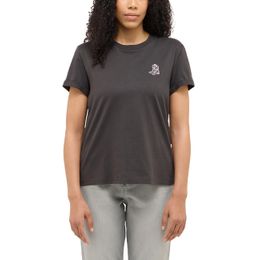Kurzarmshirt Mustang "Damen Style Monroe", Damen, Gr. L, schwarz, Jersey, 100% Baumwolle, Rundhals, Shirts