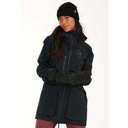 Skijacke SOS "Silverton", Damen, Gr. M, schwarz, 84% Nylon, 16% Elasthan, unifarben, normal, ohne Ausschnitt, Jacken Skijacke, mit wasserabweisender Beschichtung