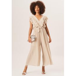Plissierter Culotte-Overall mit R&uuml;schendetail