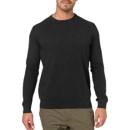Rundhalspullover INDICODE "Wildman", Herren, Gr. L, grau (charcoal mix), Strick, Obermaterial: 80% Baumwolle, 20% Polyamid, unifarben, normal, Rundhals, Pullover Rundhalspullover