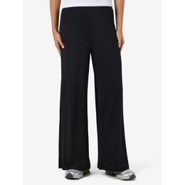Jogginghose Noisy may "NMPASA NW WIDE PANTS NOOS", Damen, Gr. L, N-Gr, schwarz, Web, Obermaterial: 57% Baumwolle, 38% Modal, 5% Elasthan, unifarben, regular fit normal, Hosen Jogginghose