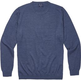 Rundhalspullover MARVELIS, Herren, Gr. XL, rauchblau, Strick, Obermaterial: 100% Schurwolle, regular fit normal, Rundhals, Rippb&uuml;ndchen, Pullover Rundhalspullover
