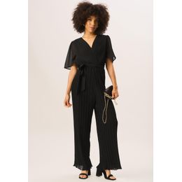 Jumpsuit mit Engels&auml;rmeln und plissiertem G&uuml;rtel