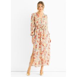 Multi-Jacquard-Chiffon-Midikleid
