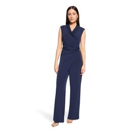 Overall Vera Mont "Damen ohne Arm", Damen, Gr. 38, Normalgr&ouml;&szlig;en, blau (night sky), Jersey, Obermaterial: 95% Polyester, 5% Elasthan. Futter: 100% Polyester, figurumspielend, V-Ausschnitt, Overalls Overall, Raffung