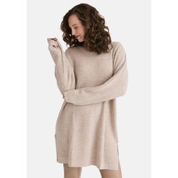 Strickpullover STOOKER WOMEN "CAJA Strick Longpullover", Damen, Gr. 44/46, beige (sand meliert), Jersey, 94% Polyester, 3% Polyamid, 3% Elasthan, slim fit, Rundhals, Pullover Strickpullover, Strick-Longpullover Rundhals f&uuml;r Damen