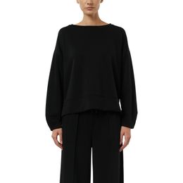 Sweater comma, Damen, Gr. 36, schwarz, Sweatware, Obermaterial: 49% Polyester, 45% Viskose, 6% Elasthan, unifarben, l&auml;ssig geschnitten h&uuml;ftbedeckend, Rundhals, abgesteppte Kante, Sweatshirts Sweater, unifarben, mit Viskose und Stretch