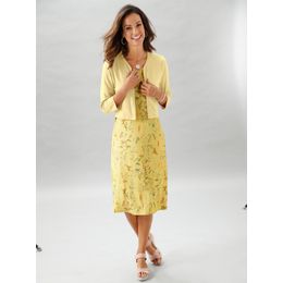 Shirtjacke Inspirationen "Bolero", Damen, Gr. 38, gelb (zitrone), 95% Viskose, 5% Elasthan, unifarben, Shirts Shirtjacke