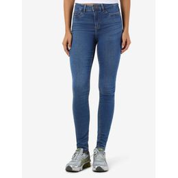 Skinny-fit-Jeans Noisy may "NMCALLIE HW SKINNY BLUE JEANS NOOS", Damen, Gr. 26, L&auml;nge 30, blau (medium blau denim), Denim/Jeans, Obermaterial: 75% Baumwolle, 18% Polyester, 5% Viskose, 2% Elasthan, unifarben, skinny fit, Jeans