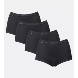 Maxislip Sloggi "Basic+", Damen, Gr. 38, schwarz, Obermaterial: 95% Baumwolle, 5% Elasthan, unifarben, figurbetont, Unterhosen, weiche N&auml;hte, Baumwollmischung