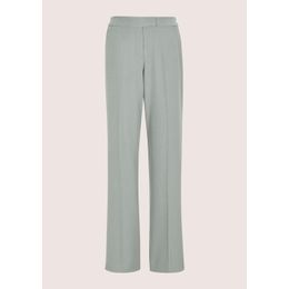 Madeleine Mode Stoffhose MADELEINE "B&uuml;gelfaltenhose Palazzohose mit Teildehnbund", Damen, Gr. 18, N + K Gr, grau (graphit, melange), Obermaterial: 68% Polyester PES. 28% Viskose CV. 4% Elasthan EL., Modern, gerade, Hosen Stoffhose, seitlicher Teildehnbund