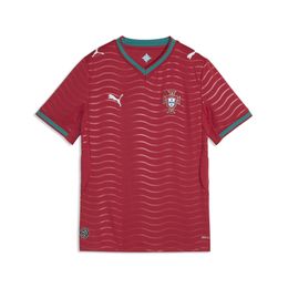 Trainingsshirt Puma "Portugal 2026 Heimtrikot Jugendliche", Kinder, Gr. 140, club rot gr&uuml;n lagoon, Obermaterial: 100% Polyester. Rippe: 97% Polyester, 3% Elasthan. Einsatz: 100% Polyester, clean, regular fit, Rundhals, Shirts