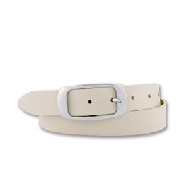 Bernd G&ouml;tz Lederg&uuml;rtel BERND G&Ouml;TZ "Lederg&uuml;rtel mit abgerundeter Rechteckschlie&szlig;e", Damen, Gr. 85, beige (elfenbein), Rindsleder, G&uuml;rtel Lederg&uuml;rtel