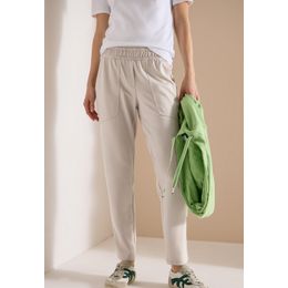 Stoffhose Cecil, Damen, Gr. L, L&auml;nge 28, grain beige, Stoff, 61% Viskose, 32% Polyamid, 7% Elasthan, unifarben, comfort fit kn&ouml;chelfrei, Hosen Stoffhose, Middle Waist