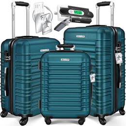 Kesser&reg; 3tlg. Hartschalenkofferset Hartschalenkoffer Reisekoffer Set Reisekofferset Trolley Koffer Inkl. Kofferwaage + Gep&auml;ckanh&auml;nger Rollkoffer Schloss 4 Rollen ABS-Hartschale Teleskopgriff M-L-XL