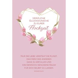 Gl&uuml;ckwunschkarte - Herzliche Gl&uuml;ckw&uuml;nsche zu eurer Hochzeit (6 St&uuml;ck)