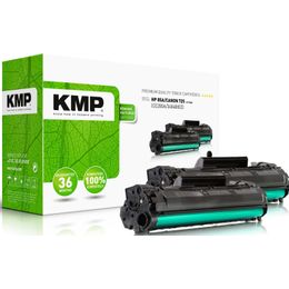 KMP Toner H-T154D schwarz kompatibel zu HP 85A; Canon 725(CE285AD; 3484B002), 2er-Set