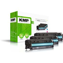 KMP Toner H-T196CMY cyan, magenta, gelb kompatibel zu HP 305A (CF370AM), 3er-Set