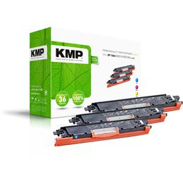 KMP Toner H-T149CMY cyan, magenta, gelb kompatibel zu HP 126A (CF341A), 3er-Set