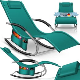 Kesser&reg; Sonnenliege Relaxliege Schwungliege Gartenliege Gartenstuhl Klappstuhl faltbar Liegestuhl Schaukelsessel ergonomische Relaxsessel wetterfest 150 kg Belastung