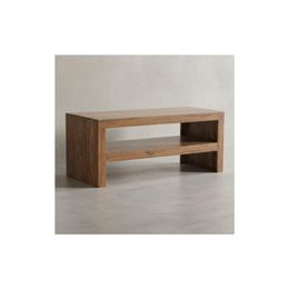 KADIMA DESIGN Sheesham Massiv Couchtisch: Modern, orientalisches Flair, 110x45x45 cm, Handgefertigt.