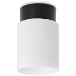 If&ouml; Electric Deckenleuchte Porzellan Zylinder Opalglas Schwarz