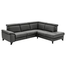 Ecksofa DIE PLANBAR "PN-EM23166 L-Form", grau (anthrazit), B:261cm H:80cm T:235cm, Sofas, Ecksofa, optional mit Kopfteilverstellung und Stauraum