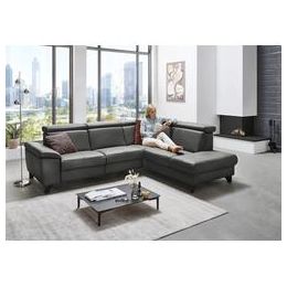 Ecksofa DIE PLANBAR "PN-EM23166 L-Form", grau (anthrazit), B:261cm H:80cm T:235cm, Sofas, Ecksofa, optional mit Kopfteilverstellung und Stauraum