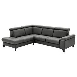 Ecksofa DIE PLANBAR "PN-EM23166 L-Form", grau (anthrazit), B:261cm H:80cm T:235cm, Sofas, Ecksofa, optional mit Kopfteilverstellung und Stauraum