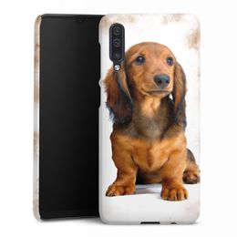 DeinDesign Galaxy A50 Handy Premium Case Smartphone Handyh&uuml;lle Schutzh&uuml;lle matt Pet Dachshund Dog Premium Case