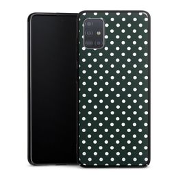 DeinDesign Galaxy A51 Handy Hard Case Schutzh&uuml;lle schwarz Smartphone Backcover Retro Points Polka Dots Hard Case