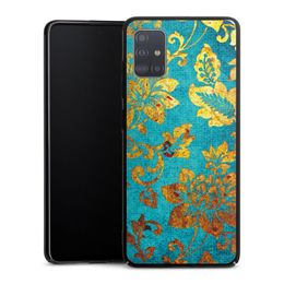 DeinDesign Galaxy A51 Handy Hard Case Schutzh&uuml;lle schwarz Smartphone Backcover Flowers Vintage Ornament Hard Case