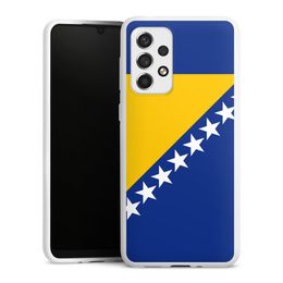 DeinDesign Galaxy A33 5G Handy Silikon H&uuml;lle Case wei&szlig; Handyh&uuml;lle Flag Bosnia Silikon Case
