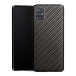 DeinDesign Galaxy A51 Handy Hard Case Schutzh&uuml;lle schwarz Smartphone Backcover Carbon Metallic Look Muster Hard Case