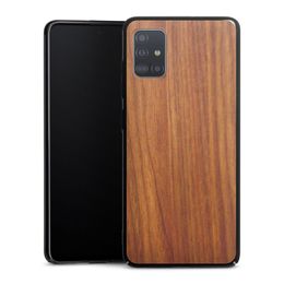 DeinDesign Galaxy A51 Handy Hard Case Schutzh&uuml;lle schwarz Smartphone Backcover Larch Wood Wooden Look Hard Case